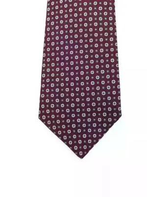 Kiton Geometric-pattern Tie - Red