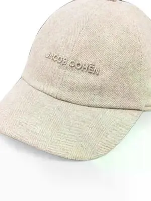 Jacob Cohen Herringbone Pattern Embroidered Logo Baseball Cap