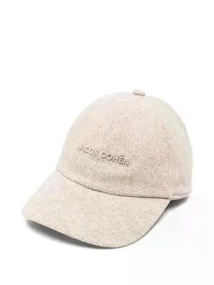 Jacob Cohen Herringbone Pattern Embroidered Logo Baseball Cap - Neutrals