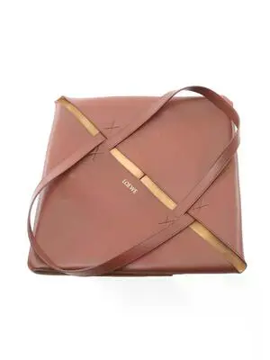 Loewe 2010-2026 Large Shiny Calfskin Puzzle Fold Tote Bag - Brown