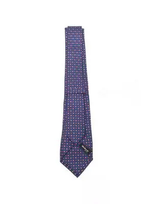 Kiton Geometric-print Tie - Blue