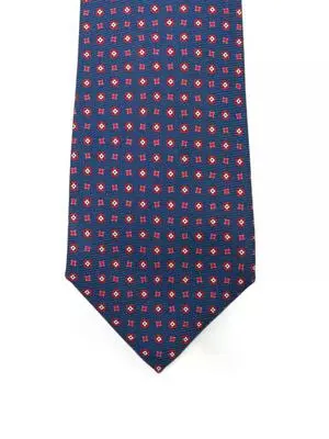 Kiton Geometric-print Tie - Blue