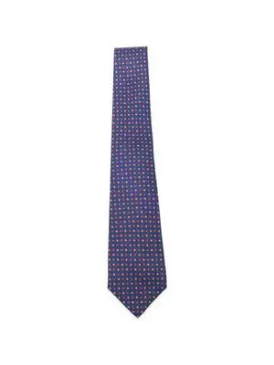 Kiton Geometric-print Tie - Blue