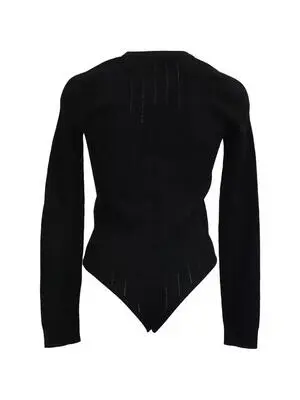 Balmain 2020s Ribbed Scoop-neck Bodysuit - Black
