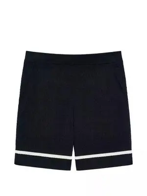 Givenchy Bermuda Shorts In Knit With Paris Embroidery - Blue
