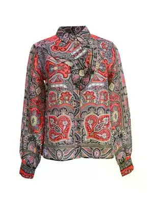 Etro Paisley-print Ruffle Blouse - Red