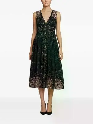 Ulla Johnson Midi Sylvie Floral-print Dress - Black