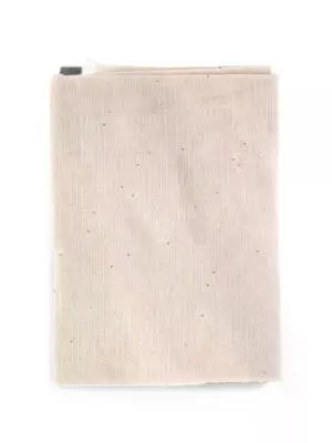 GRAN SASSO Sequin-embellished Frayed Scarf - Neutrals