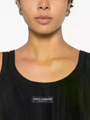 Dolce & Gabbana Logo-patch Ribbed-knit Tank Top