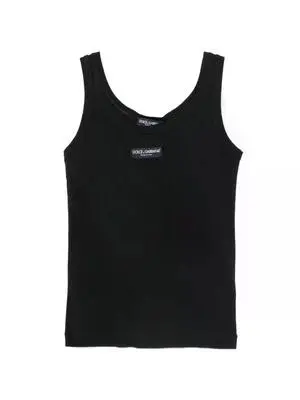 Dolce & Gabbana Logo-patch Ribbed-knit Tank Top