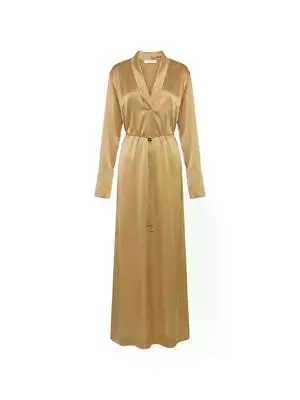 DANAME Belted V-neck Maxi Dress - Yellow