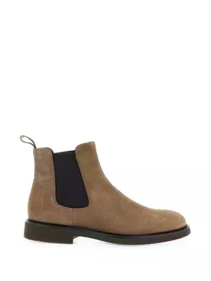 DOUCAL'S Suede Round-toe Chelsea Boots - Brown
