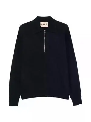 Plan C Zip-fastening Knit Polo Shirt