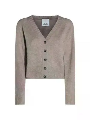 ALLUDE V-neck Button-down Cardigan - Neutrals