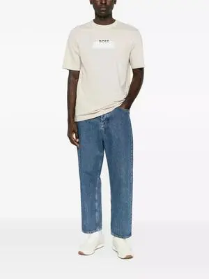 BOSS Logo-print Short-sleeve T-shirt - Neutrals