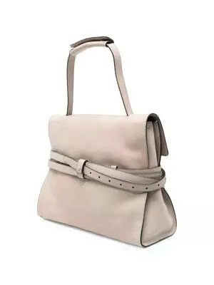 Moschino Belt-detail Leather Shoulder Bag - Neutrals