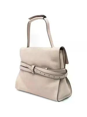 Moschino Belt-detail Leather Shoulder Bag - Neutrals