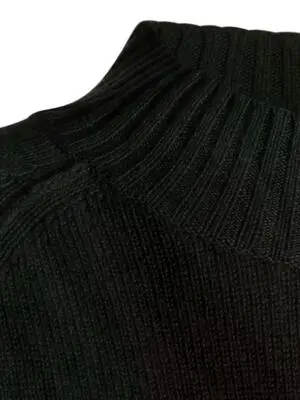 ALLUDE Ribbed-knit Raglan-sleeve Sweater