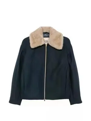Herno Faux-fur-collar Zip-up Jacket - Blue