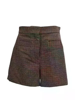 Sandro Houndstooth Tweed Shorts - Brown