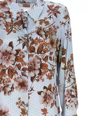 Marella Floral-print Polka-dot Shirt