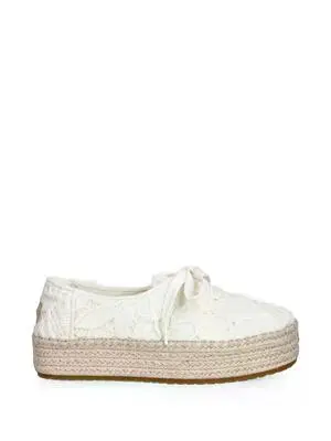 Toms Valencia Lace-embroidered Platform Espadrilles - White