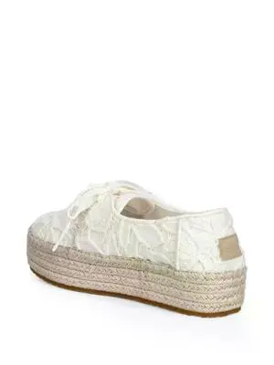 Toms Valencia Lace-embroidered Platform Espadrilles