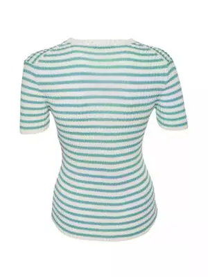 Dior Dioriviera Striped Rib-knit T-shirt - White