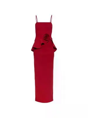 ROTATE BY BIRGER CHRISTENSEN Long Flower Strapless Maxi Dress - Red