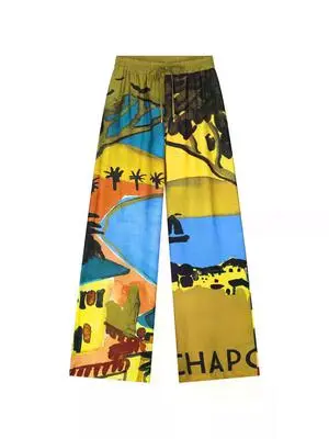 FABIENNE CHAPOT Landscape-print Trousers - Yellow