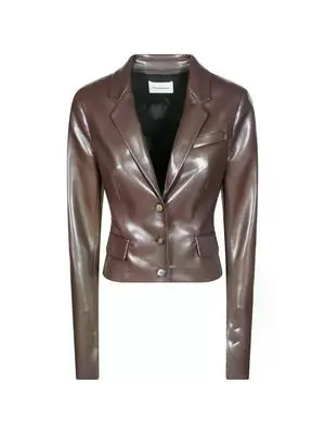Andamane Zefira Faux-leather Blazer - Brown