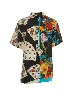 Dolce & Gabbana Printed Silk Shirt - Black