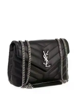 Saint Laurent 2020' Small Loulou Chevron Quilted Shoulder Bag - Black