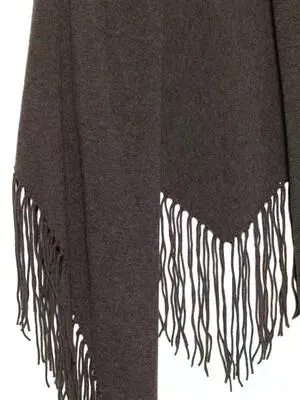 VANISE Fringe-trim Cashmere Cape - Brown