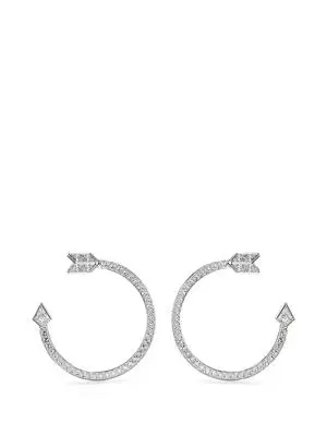 SWAROVSKI Idyllia Crystal-embellished Arrow Hoop Earrings - Silver