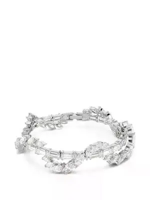 SWAROVSKI Mesmera Crystal-embellished Leaf-motif Bracelets - Silver