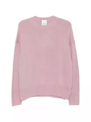 ALLUDE Ribbed-knit Crew-neck Sweater - Pink