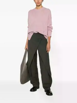 ALLUDE Ribbed-knit Crew-neck Sweater - Pink