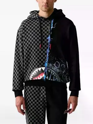 SPRAYGROUND Checkerboard-print Graphic-print Hoodie - Black