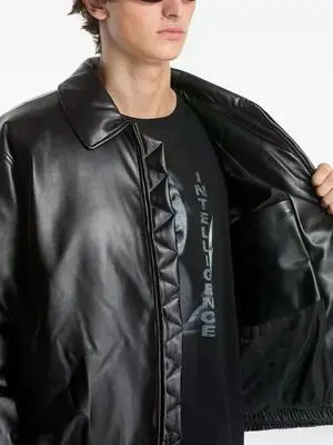 MISBHV Faux-leather Bomber Jacket