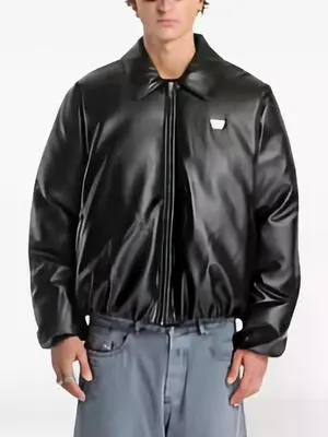 MISBHV Faux-leather Bomber Jacket - Black