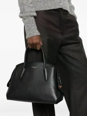 COCCINELLE Grained Leather Tote Bag - Black