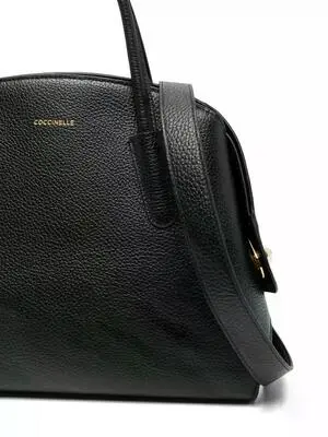 COCCINELLE Grained Leather Tote Bag - Black