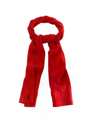 Polo Ralph Lauren Cable-knit Embroidered-logo Scarf