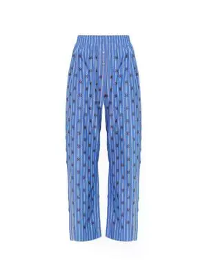 Munthe Viologen Bead-embellished Striped Trousers - Blue