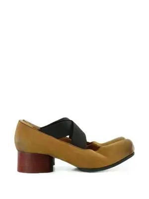 UMA WANG Cross-strap Pleated-toe Ballet Flats - Neutrals
