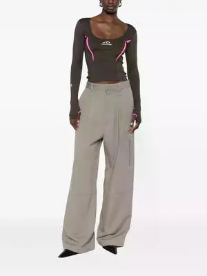 Balenciaga Contrast-piped Logo-print Top