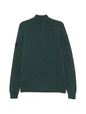 Peuterey Quarter-zip Logo-patch Sweater - Green