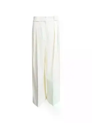 Khaite Pleated Wide-leg Trousers - White