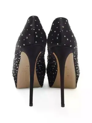 Valentino Garavani Crystal-embellished Peep-toe Pumps